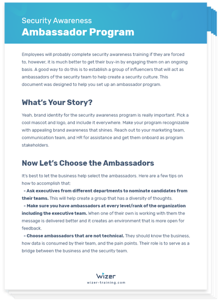 Security Awareness Ambassador Program Guide - Wizer Training