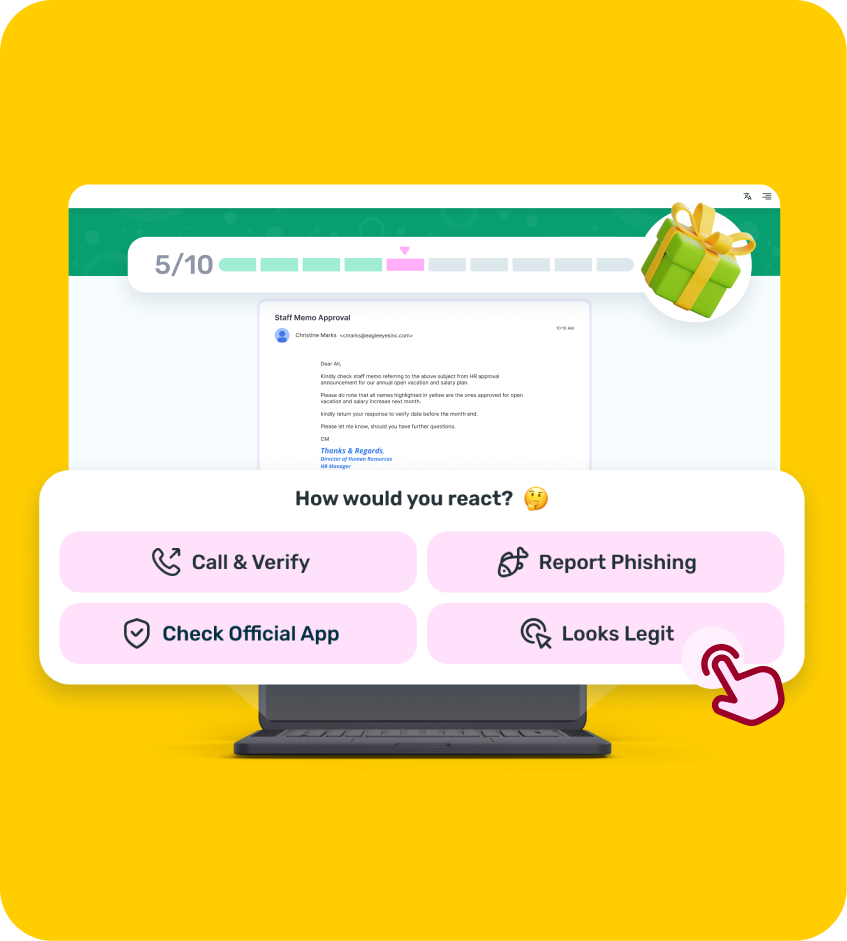Interactive Phishing Exercises for Employees | Wizer