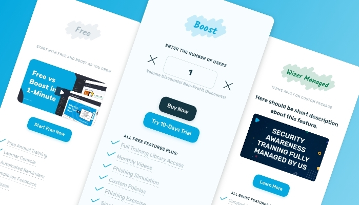 Pricing - Wizer Security Awareness Training Cost